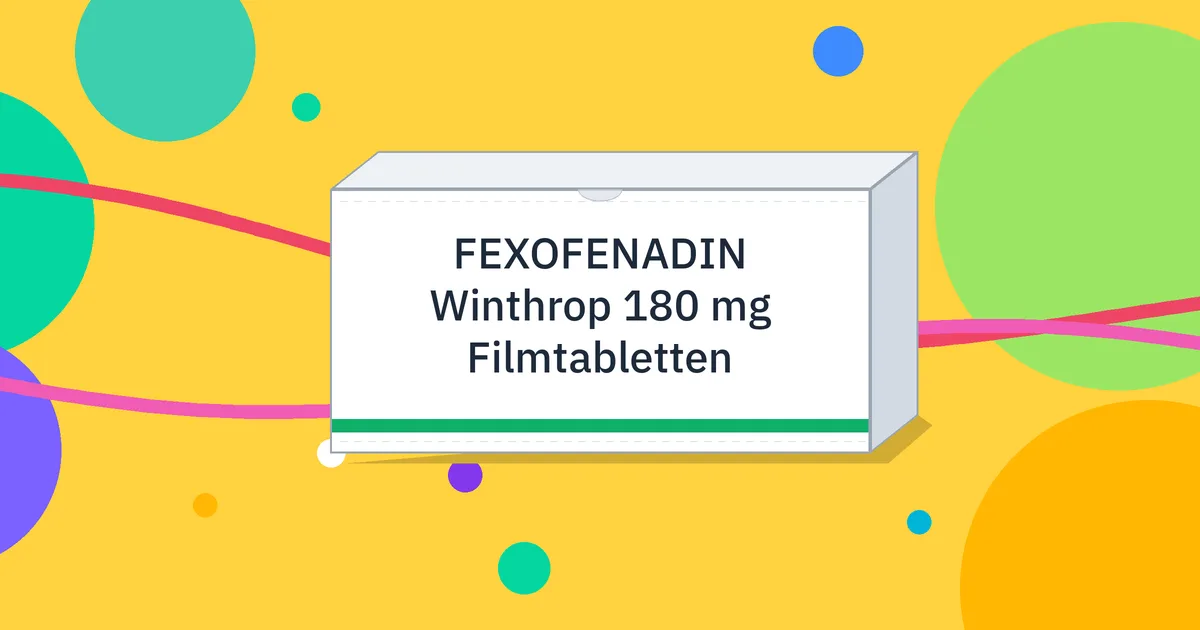 Symbolbild: Packung mit der Aufschrift FEXOFENADIN Winthrop 180 mg Filmtabletten (PZN 00055857) – Verfügbarkeit und Bezug in Apotheken in Frankfurt am Main