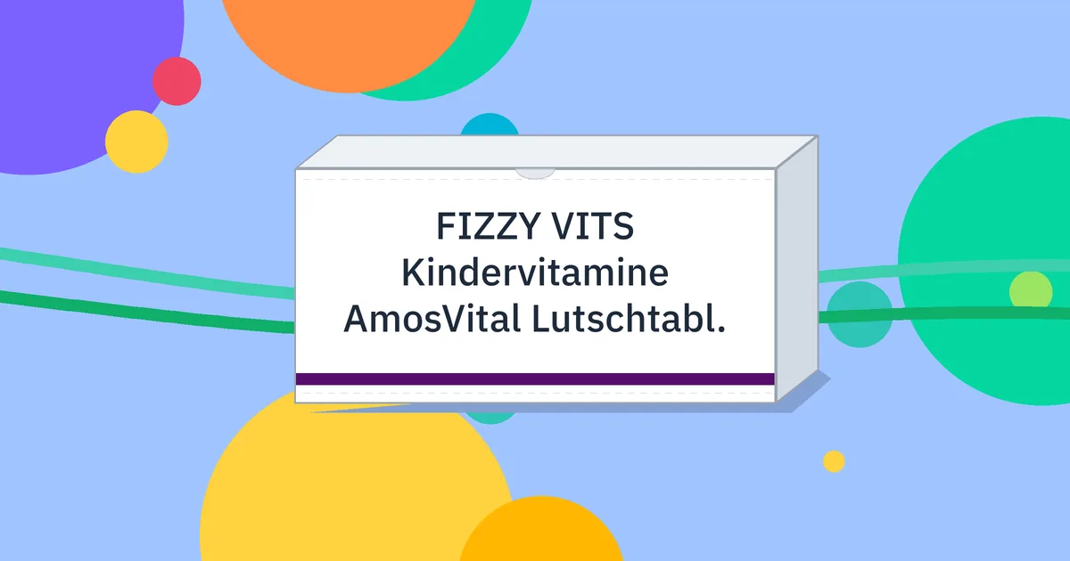 Symbolbild: Packung mit der Aufschrift FIZZY VITS Kindervitamine AmosVital Lutschtabl. (PZN 00658225) – Verfügbarkeit und Bezug in Apotheken in Frankfurt am Main