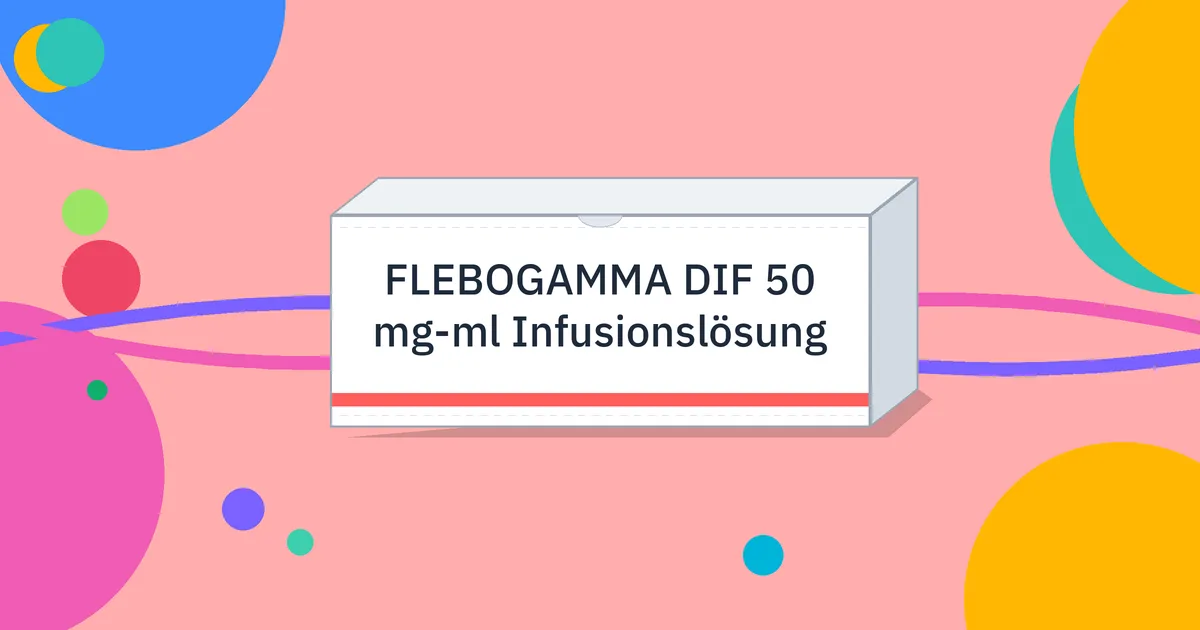 Symbolbild: Packung mit der Aufschrift FLEBOGAMMA DIF 50 mg-ml Infusionslösung (PZN 16684615) – Verfügbarkeit und Bezug in Apotheken in Frankfurt am Main
