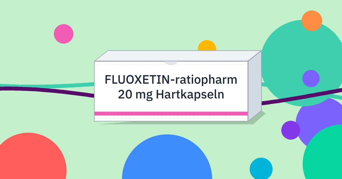 Symbolbild: Packung mit der Aufschrift FLUOXETIN-ratiopharm 20 mg Hartkapseln (PZN 07536063) – Verfügbarkeit und Bezug in Apotheken in Frankfurt am Main