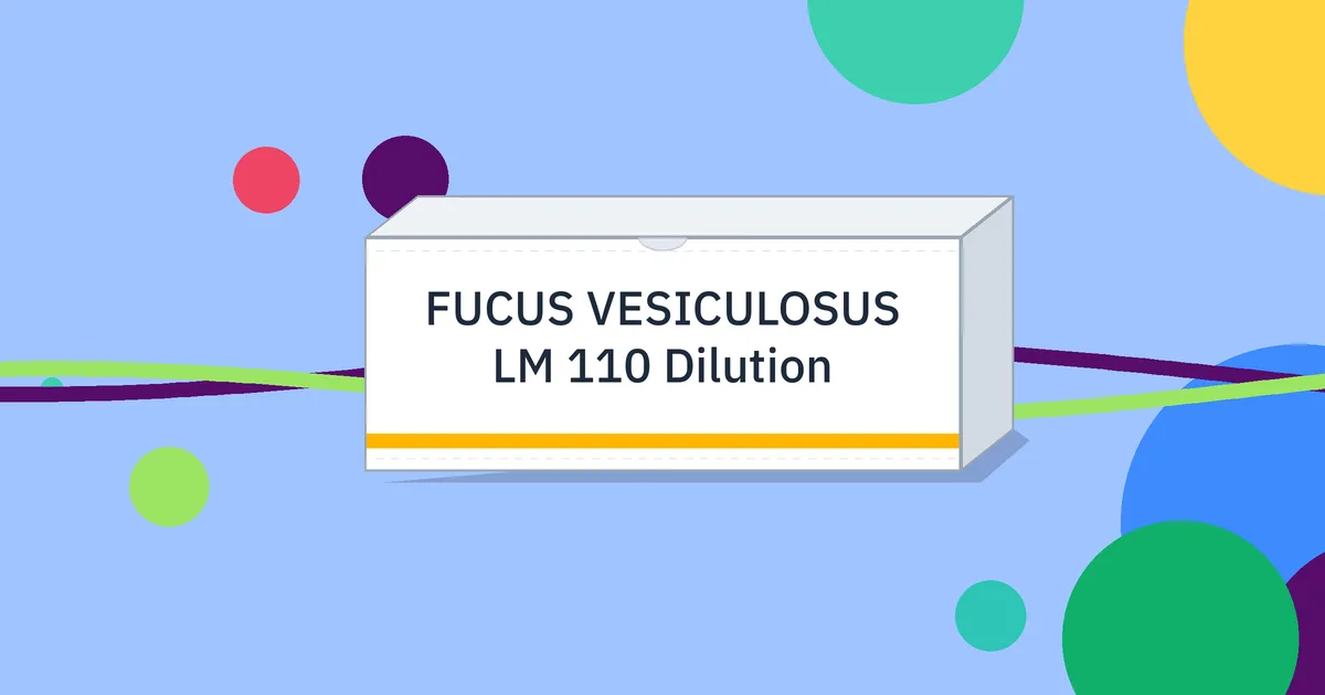 Symbolbild: Packung mit der Aufschrift FUCUS VESICULOSUS LM 110 Dilution (PZN 13493263) – Verfügbarkeit und Bezug in Apotheken in Frankfurt am Main