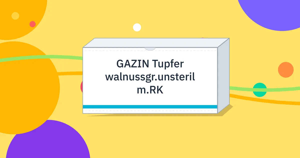 Symbolbild: Packung mit der Aufschrift GAZIN Tupfer walnussgr.unsteril m.RK (PZN 15998062) – Verfügbarkeit und Bezug in Apotheken in Frankfurt am Main
