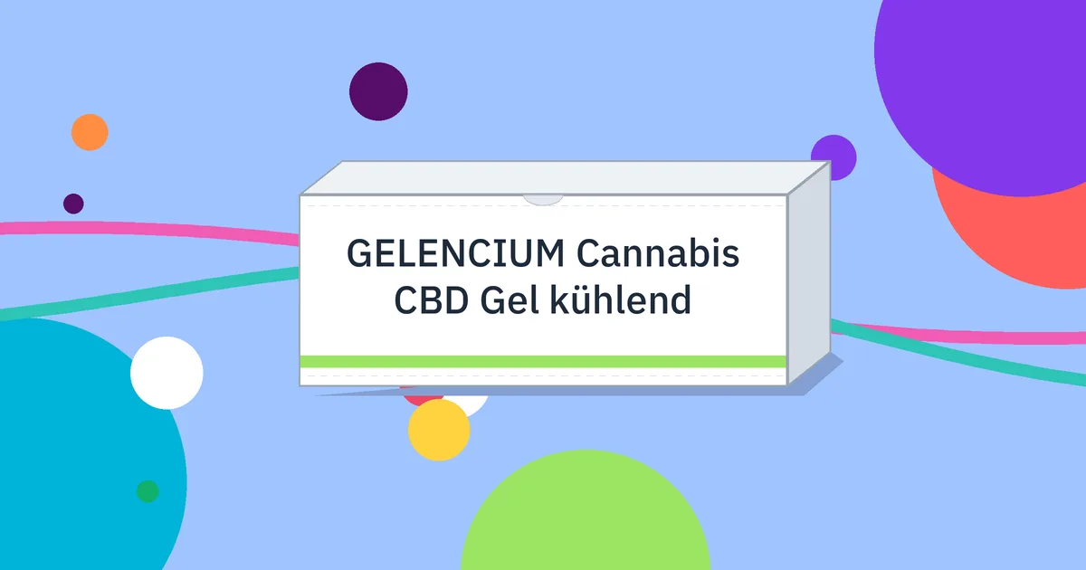 Symbolbild: Packung mit der Aufschrift GELENCIUM Cannabis CBD Gel kühlend (PZN 18714214) – Verfügbarkeit und Bezug in Apotheken in Frankfurt am Main