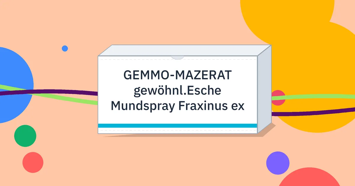 Symbolbild: Packung mit der Aufschrift GEMMO-MAZERAT gewöhnl.Esche Mundspray Fraxinus ex (PZN 19842279) – Verfügbarkeit und Bezug in Apotheken in Frankfurt am Main