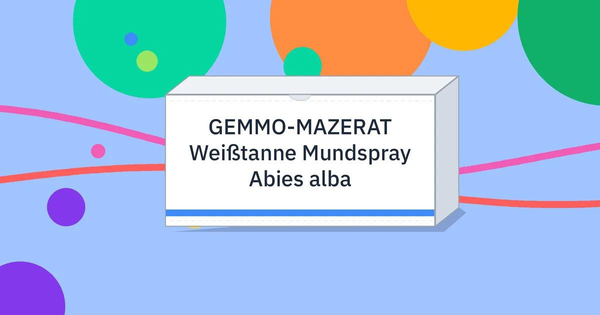 Symbolbild: Packung mit der Aufschrift GEMMO-MAZERAT Weißtanne Mundspray Abies alba (PZN 19842405) – Verfügbarkeit und Bezug in Apotheken in Frankfurt am Main