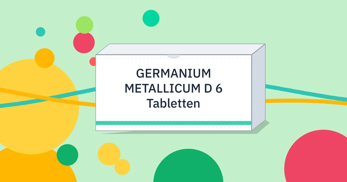 Symbolbild: Packung mit der Aufschrift GERMANIUM METALLICUM D 6 Tabletten (PZN 04218486) – Verfügbarkeit und Bezug in Apotheken in Frankfurt am Main