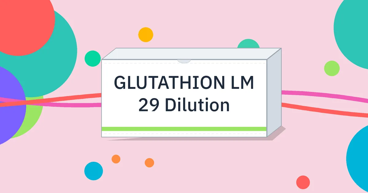 Symbolbild: Packung mit der Aufschrift GLUTATHION LM 29 Dilution (PZN 12880093) – Verfügbarkeit und Bezug in Apotheken in Frankfurt am Main