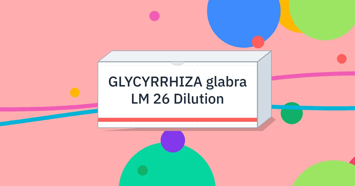 Symbolbild: Packung mit der Aufschrift GLYCYRRHIZA glabra LM 26 Dilution (PZN 12881023) – Verfügbarkeit und Bezug in Apotheken in Frankfurt am Main