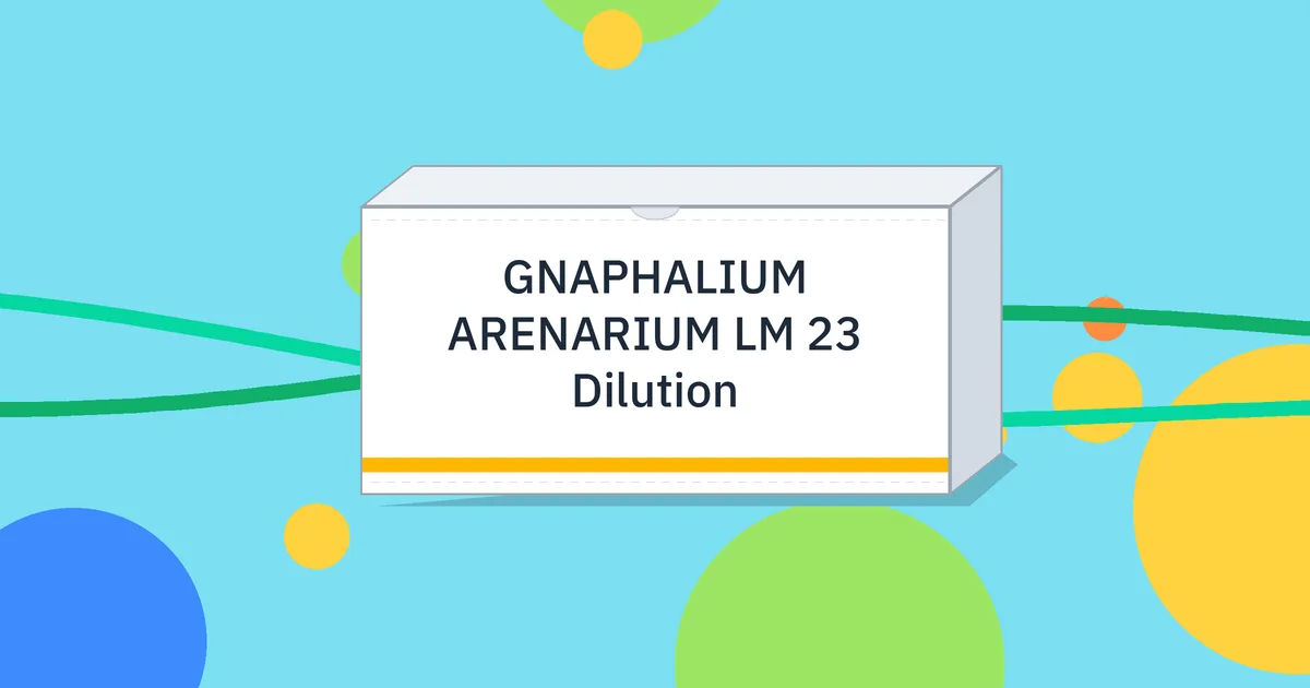 Symbolbild: Packung mit der Aufschrift GNAPHALIUM ARENARIUM LM 23 Dilution (PZN 13544776) – Verfügbarkeit und Bezug in Apotheken in Frankfurt am Main