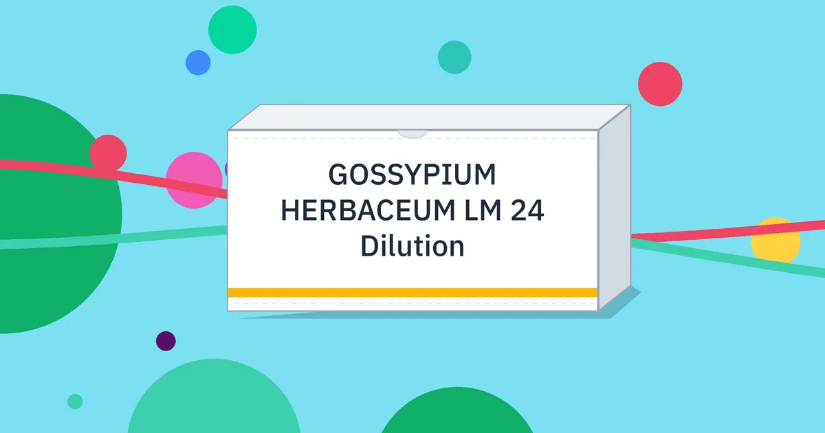 Symbolbild: Packung mit der Aufschrift GOSSYPIUM HERBACEUM LM 24 Dilution (PZN 13545729) – Verfügbarkeit und Bezug in Apotheken in Frankfurt am Main