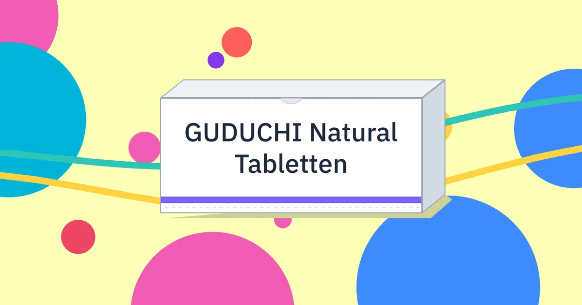 Symbolbild: Packung mit der Aufschrift GUDUCHI Natural Tabletten (PZN 18724000) – Verfügbarkeit und Bezug in Apotheken in Frankfurt am Main
