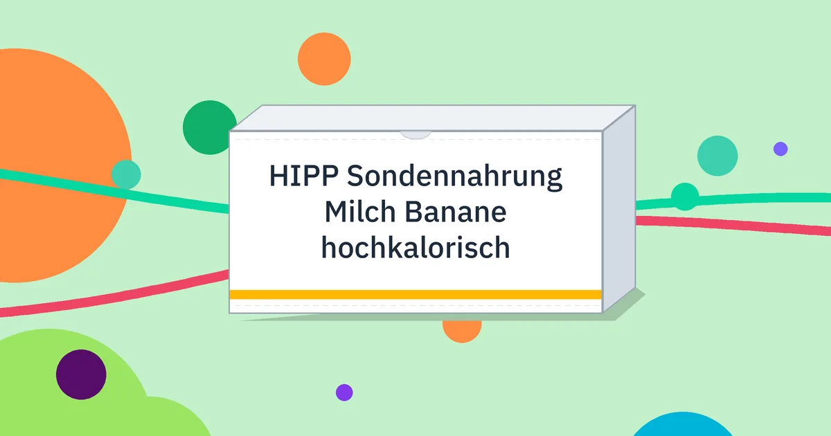 Symbolbild: Packung mit der Aufschrift HIPP Sondennahrung Milch Banane hochkalorisch (PZN 09264858) – Verfügbarkeit und Bezug in Apotheken in Frankfurt am Main