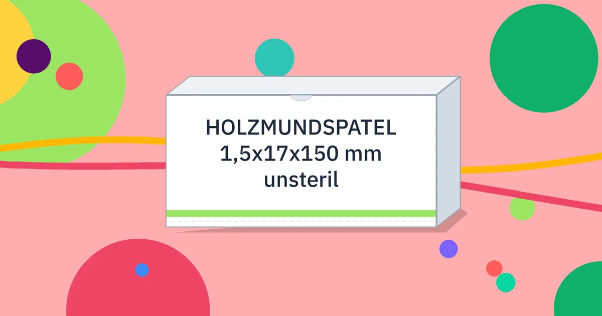 Symbolbild: Packung mit der Aufschrift HOLZMUNDSPATEL 1,5x17x150 mm unsteril (PZN 20082626) – Verfügbarkeit und Bezug in Apotheken in Frankfurt am Main