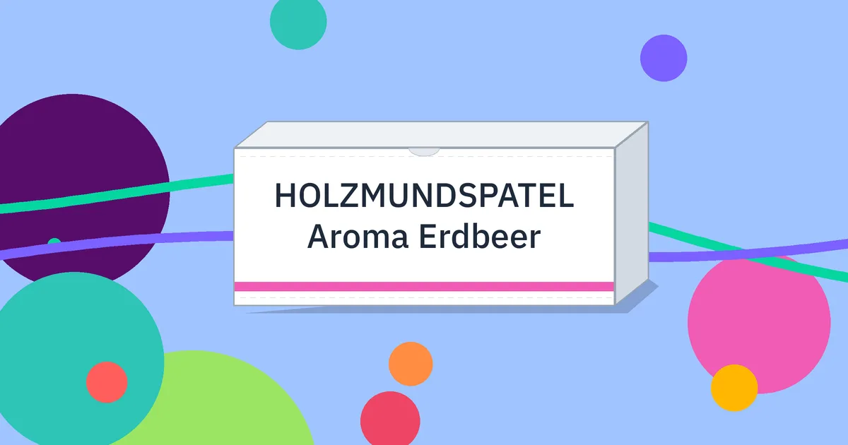 Symbolbild: Packung mit der Aufschrift HOLZMUNDSPATEL Aroma Erdbeer (PZN 11684378) – Verfügbarkeit und Bezug in Apotheken in Frankfurt am Main