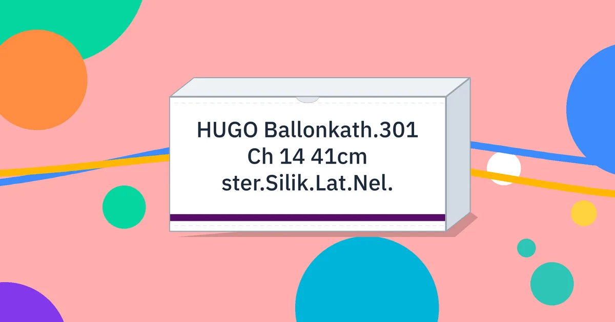 Symbolbild: Packung mit der Aufschrift HUGO Ballonkath.301 Ch 14 41cm ster.Silik.Lat.Nel. (PZN 01398878) – Verfügbarkeit und Bezug in Apotheken in Frankfurt am Main