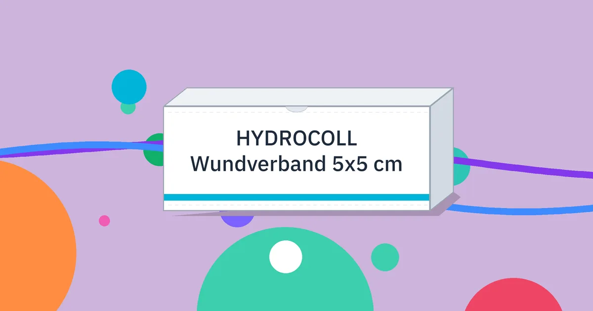 Symbolbild: Packung mit der Aufschrift HYDROCOLL Wundverband 5x5 cm (PZN 14374342) – Verfügbarkeit und Bezug in Apotheken in Frankfurt am Main