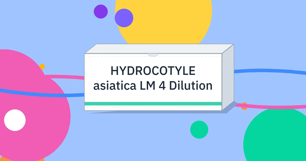 Symbolbild: Packung mit der Aufschrift HYDROCOTYLE asiatica LM 4 Dilution (PZN 13556667) – Verfügbarkeit und Bezug in Apotheken in Frankfurt am Main