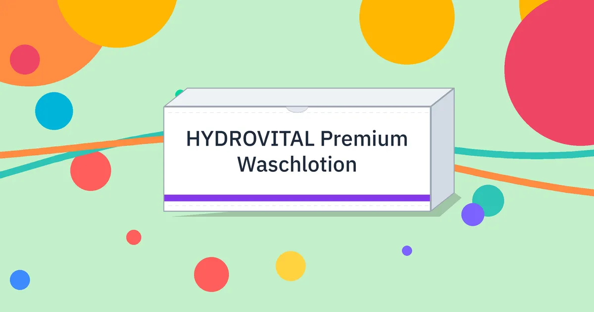 Symbolbild: Packung mit der Aufschrift HYDROVITAL Premium Waschlotion (PZN 12552029) – Verfügbarkeit und Bezug in Apotheken in Frankfurt am Main