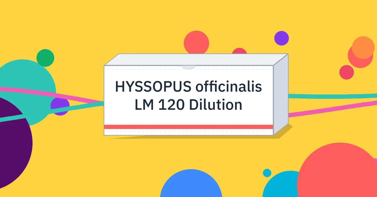 Symbolbild: Packung mit der Aufschrift HYSSOPUS officinalis LM 120 Dilution (PZN 13558471) – Verfügbarkeit und Bezug in Apotheken in Frankfurt am Main