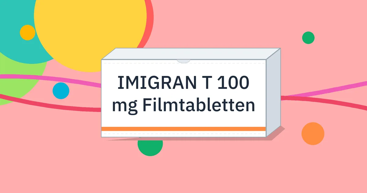 Symbolbild: Packung mit der Aufschrift IMIGRAN T 100 mg Filmtabletten (PZN 00686411) – Verfügbarkeit und Bezug in Apotheken in Frankfurt am Main