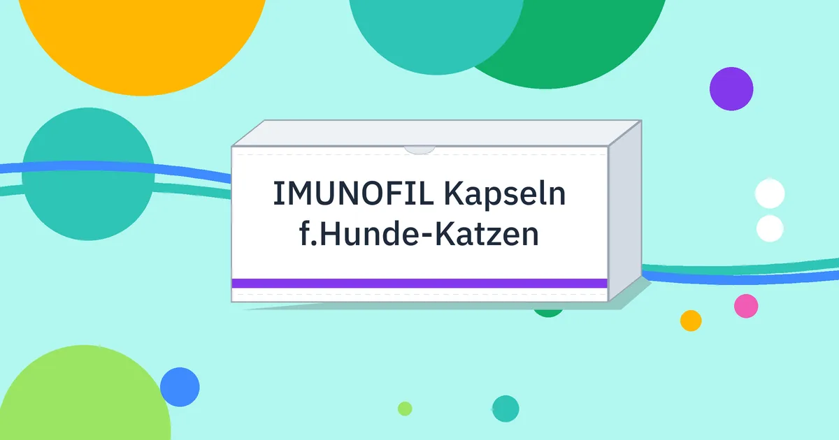 Symbolbild: Packung mit der Aufschrift IMUNOFIL Kapseln f.Hunde-Katzen (PZN 19459468) – Verfügbarkeit und Bezug in Apotheken in Frankfurt am Main
