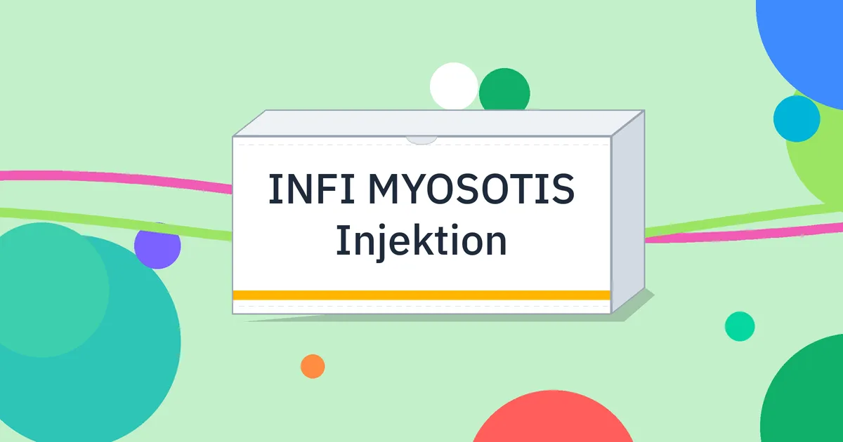 Symbolbild: Packung mit der Aufschrift INFI MYOSOTIS Injektion (PZN 06150290) – Verfügbarkeit und Bezug in Apotheken in Frankfurt am Main