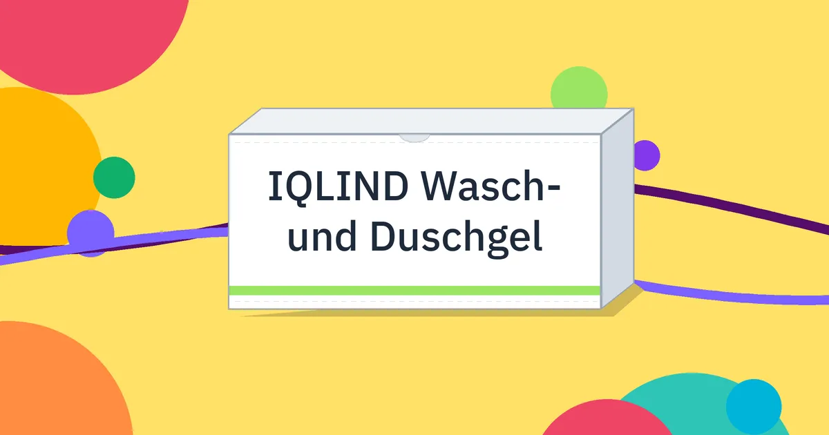 Symbolbild: Packung mit der Aufschrift IQLIND Wasch- und Duschgel (PZN 13335446) – Verfügbarkeit und Bezug in Apotheken in Frankfurt am Main