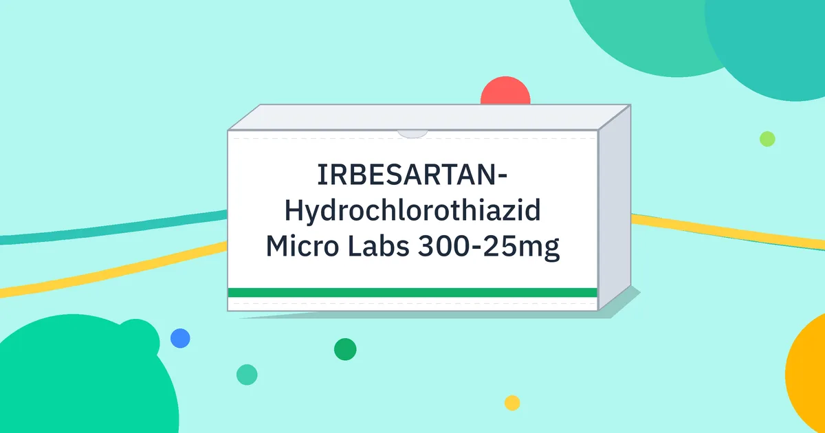 Symbolbild: Packung mit der Aufschrift IRBESARTAN-Hydrochlorothiazid Micro Labs 300-25mg (PZN 12738834) – Verfügbarkeit und Bezug in Apotheken in Frankfurt am Main
