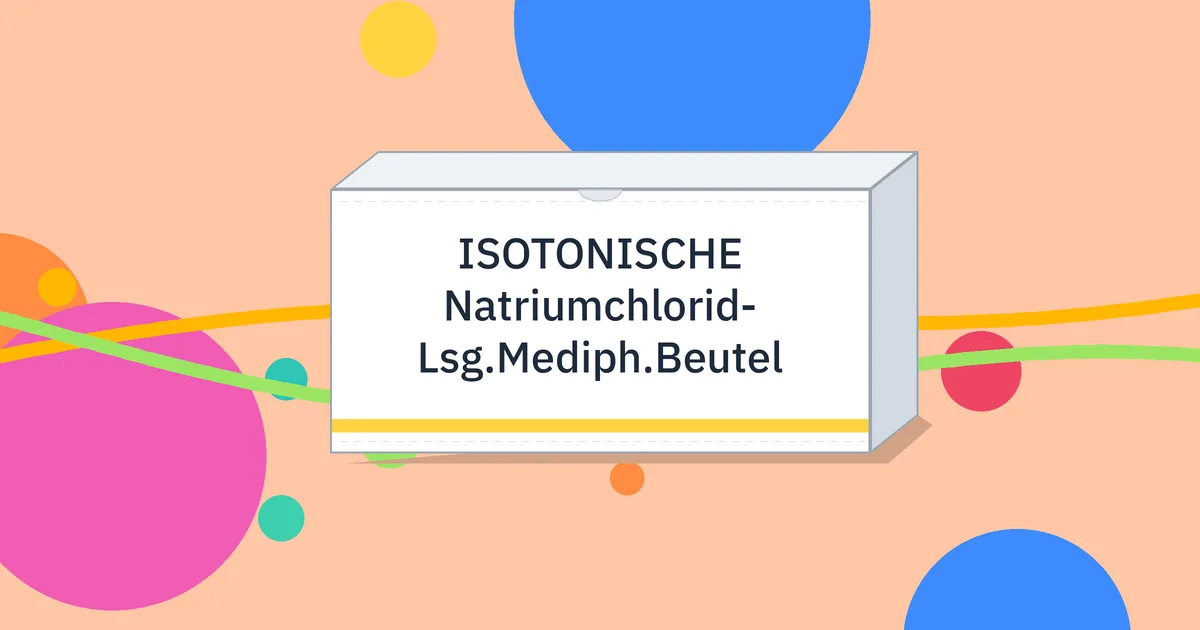 Symbolbild: Packung mit der Aufschrift ISOTONISCHE Natriumchlorid-Lsg.Mediph.Beutel (PZN 19633819) – Verfügbarkeit und Bezug in Apotheken in Frankfurt am Main