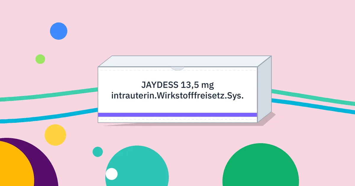 Symbolbild: Packung mit der Aufschrift JAYDESS 13,5 mg intrauterin.Wirkstofffreisetz.Sys. (PZN 17506146) – Verfügbarkeit und Bezug in Apotheken in Frankfurt am Main