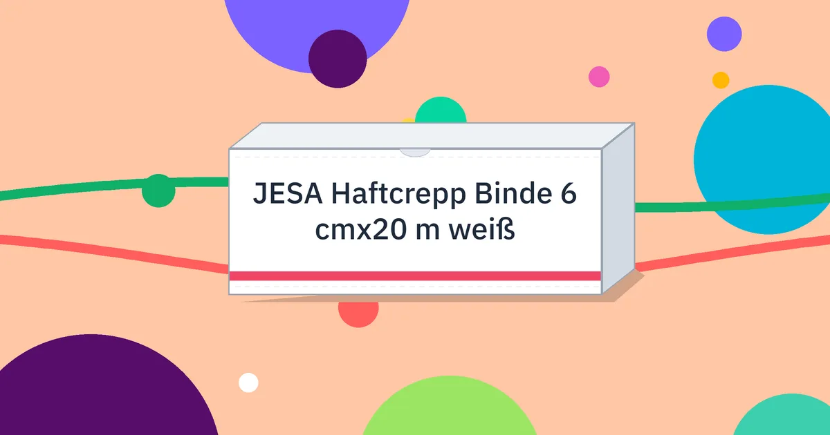 Symbolbild: Packung mit der Aufschrift JESA Haftcrepp Binde 6 cmx20 m weiß (PZN 13967117) – Verfügbarkeit und Bezug in Apotheken in Frankfurt am Main