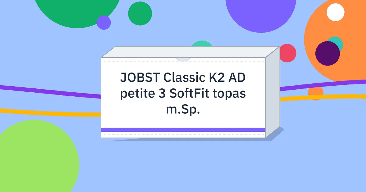 Symbolbild: Packung mit der Aufschrift JOBST Classic K2 AD petite 3 SoftFit topas m.Sp. (PZN 14222721) – Verfügbarkeit und Bezug in Apotheken in Frankfurt am Main