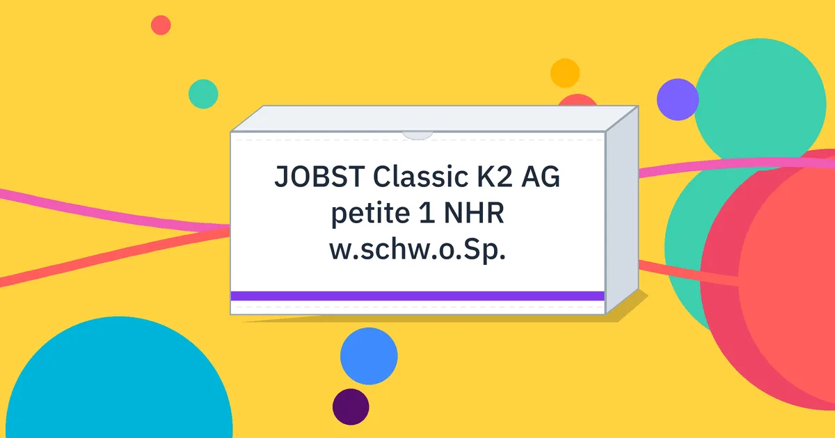 Symbolbild: Packung mit der Aufschrift JOBST Classic K2 AG petite 1 NHR w.schw.o.Sp. (PZN 11273965) – Verfügbarkeit und Bezug in Apotheken in Frankfurt am Main