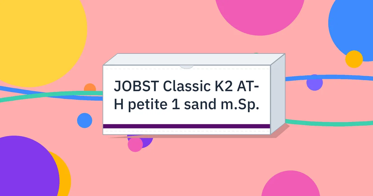 Symbolbild: Packung mit der Aufschrift JOBST Classic K2 AT-H petite 1 sand m.Sp. (PZN 13159759) – Verfügbarkeit und Bezug in Apotheken in Frankfurt am Main