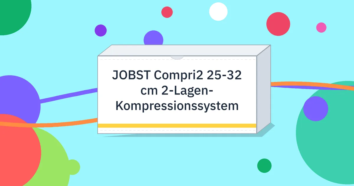 Symbolbild: Packung mit der Aufschrift JOBST Compri2 25-32 cm 2-Lagen-Kompressionssystem (PZN 20388199) – Verfügbarkeit und Bezug in Apotheken in Frankfurt am Main