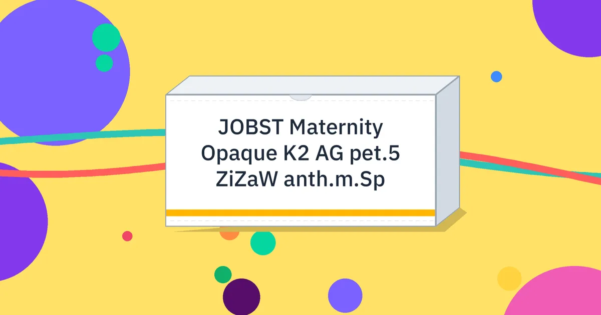 Symbolbild: Packung mit der Aufschrift JOBST Maternity Opaque K2 AG pet.5 ZiZaW anth.m.Sp (PZN 15856304) – Verfügbarkeit und Bezug in Apotheken in Frankfurt am Main