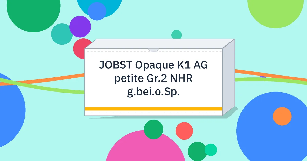 Symbolbild: Packung mit der Aufschrift JOBST Opaque K1 AG petite Gr.2 NHR g.bei.o.Sp. (PZN 16268762) – Verfügbarkeit und Bezug in Apotheken in Frankfurt am Main
