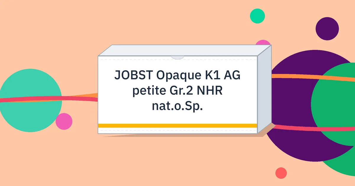 Symbolbild: Packung mit der Aufschrift JOBST Opaque K1 AG petite Gr.2 NHR nat.o.Sp. (PZN 13088195) – Verfügbarkeit und Bezug in Apotheken in Frankfurt am Main