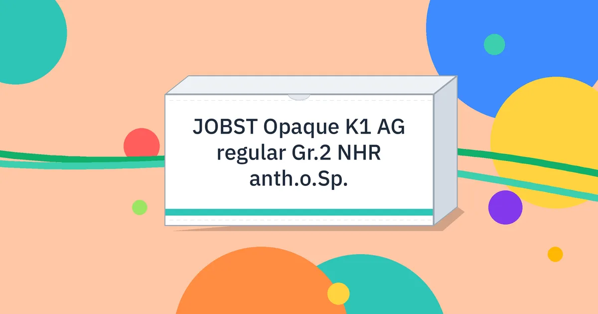 Symbolbild: Packung mit der Aufschrift JOBST Opaque K1 AG regular Gr.2 NHR anth.o.Sp. (PZN 16267863) – Verfügbarkeit und Bezug in Apotheken in Frankfurt am Main