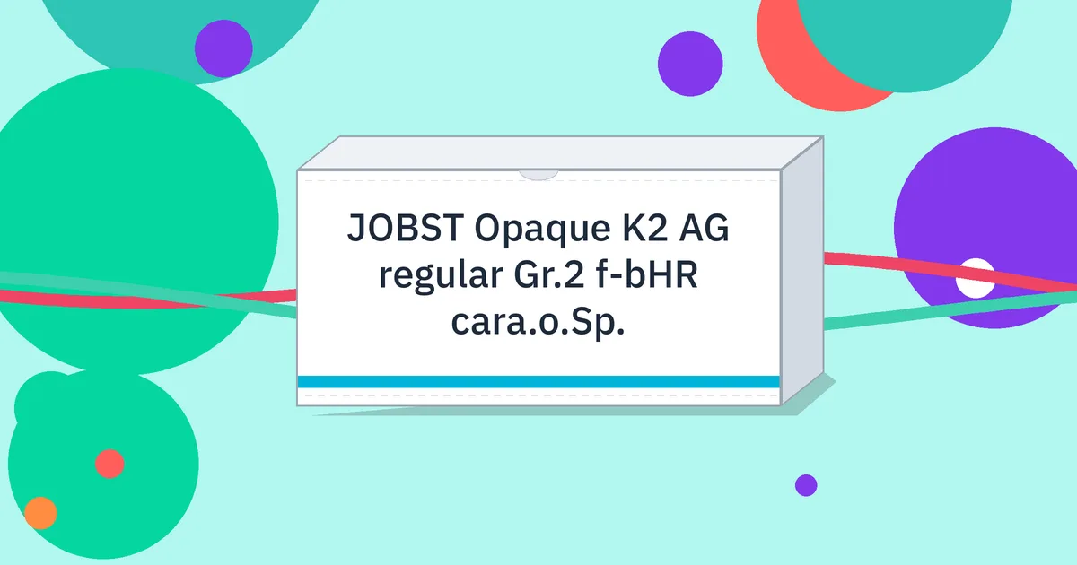 Symbolbild: Packung mit der Aufschrift JOBST Opaque K2 AG regular Gr.2 f-bHR cara.o.Sp. (PZN 10722970) – Verfügbarkeit und Bezug in Apotheken in Frankfurt am Main