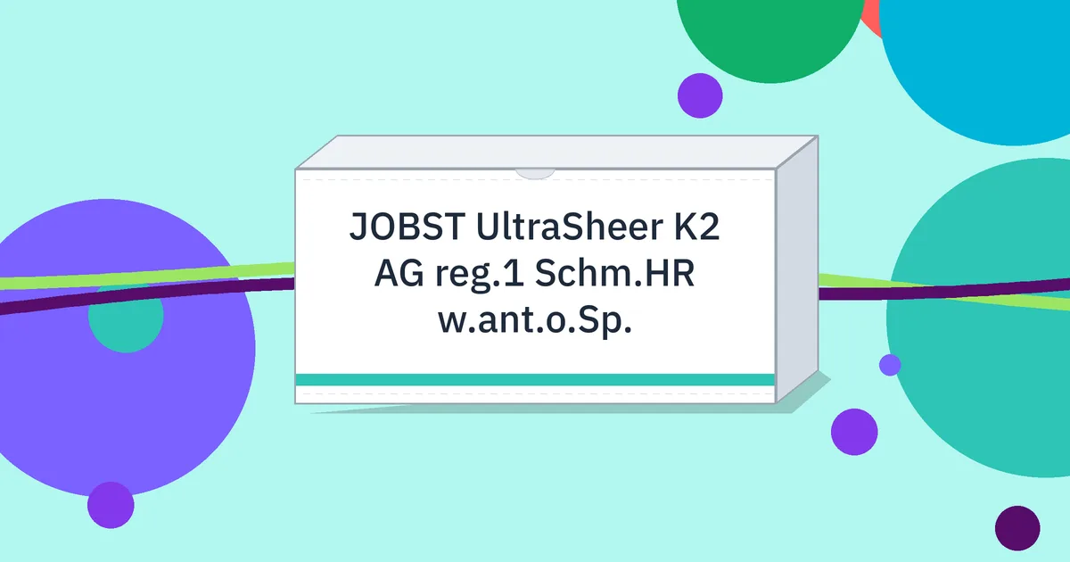 Symbolbild: Packung mit der Aufschrift JOBST UltraSheer K2 AG reg.1 Schm.HR w.ant.o.Sp. (PZN 13146805) – Verfügbarkeit und Bezug in Apotheken in Frankfurt am Main