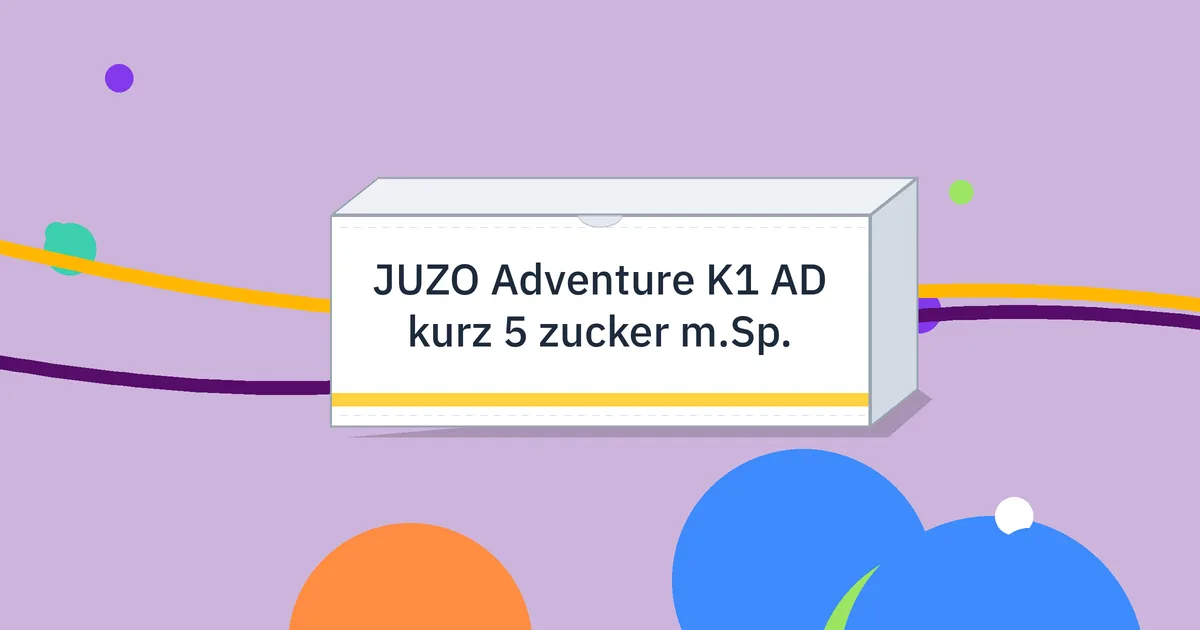 Symbolbild: Packung mit der Aufschrift JUZO Adventure K1 AD kurz 5 zucker m.Sp. (PZN 16342607) – Verfügbarkeit und Bezug in Apotheken in Frankfurt am Main