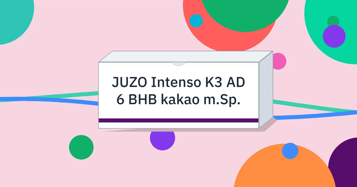Symbolbild: Packung mit der Aufschrift JUZO Intenso K3 AD 6 BHB kakao m.Sp. (PZN 18634751) – Verfügbarkeit und Bezug in Apotheken in Frankfurt am Main