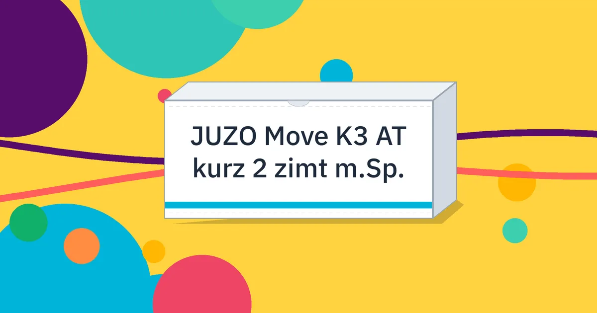 Symbolbild: Packung mit der Aufschrift JUZO Move K3 AT kurz 2 zimt m.Sp. (PZN 20683018) – Verfügbarkeit und Bezug in Apotheken in Frankfurt am Main