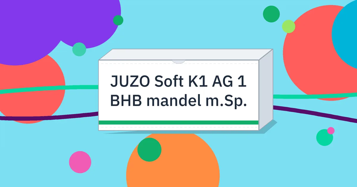 Symbolbild: Packung mit der Aufschrift JUZO Soft K1 AG 1 BHB mandel m.Sp. (PZN 14821019) – Verfügbarkeit und Bezug in Apotheken in Frankfurt am Main