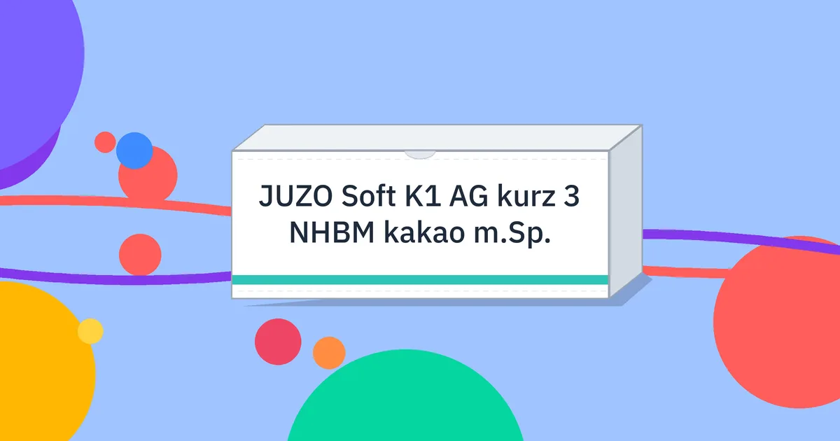 Symbolbild: Packung mit der Aufschrift JUZO Soft K1 AG kurz 3 NHBM kakao m.Sp. (PZN 14999898) – Verfügbarkeit und Bezug in Apotheken in Frankfurt am Main