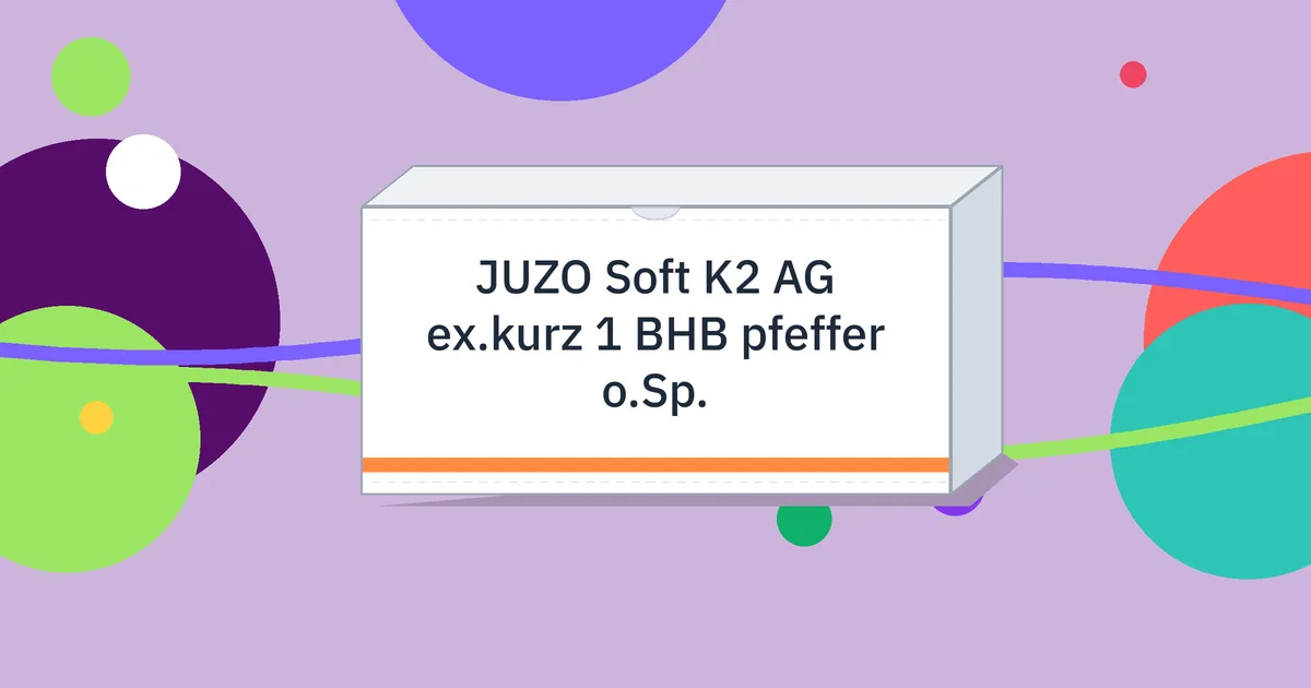 Symbolbild: Packung mit der Aufschrift JUZO Soft K2 AG ex.kurz 1 BHB pfeffer o.Sp. (PZN 14827950) – Verfügbarkeit und Bezug in Apotheken in Frankfurt am Main