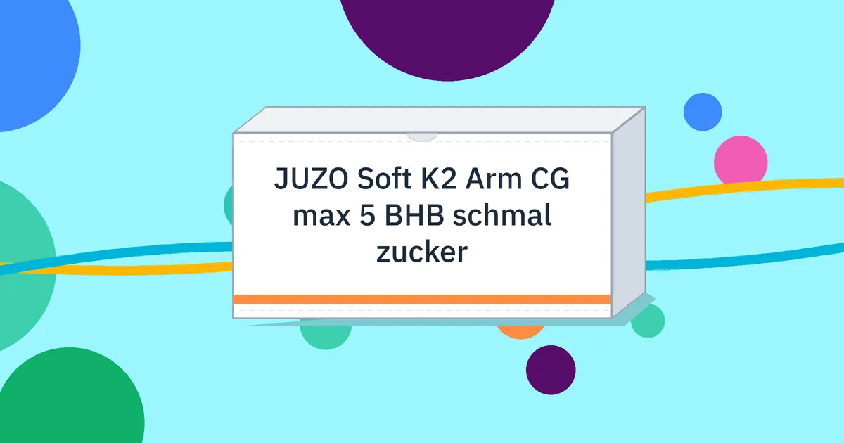 Symbolbild: Packung mit der Aufschrift JUZO Soft K2 Arm CG max 5 BHB schmal zucker (PZN 15513030) – Verfügbarkeit und Bezug in Apotheken in Frankfurt am Main