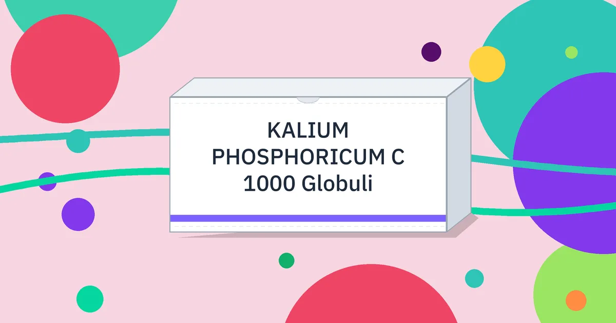 Symbolbild: Packung mit der Aufschrift KALIUM PHOSPHORICUM C 1000 Globuli (PZN 00000939) – Verfügbarkeit und Bezug in Apotheken in Frankfurt am Main