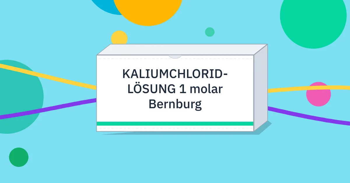 Symbolbild: Packung mit der Aufschrift KALIUMCHLORID-LÖSUNG 1 molar Bernburg (PZN 03196765) – Verfügbarkeit und Bezug in Apotheken in Frankfurt am Main